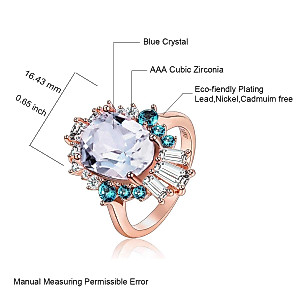 LAZLUVU Oval Cut Cubic Zirconia CZ Engagement Ring Rose Gold Vintage Halo Engagement Ring Promise Wedding Band for Women