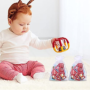 acDesign 200Pcs Organza Bags 4"x6" Jewelry Bags Drawstring White mesh gift bags for Candy Jewelry Makeup Pouches