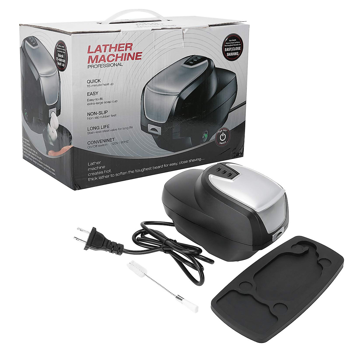 Jinyi Hot Lather Machine, Hot Lather Machine for Shaving, Hair Salon Electric Shaving Foaming Machine, Professional Lather Maker for Face Shaving, Gifts for Men Husband Dad Barber(US Plug)