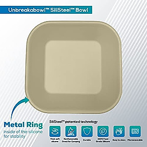 BraveJusticeKidsCo. | SiliSteel™ UnBreakabowl™ Microwave Safe Silicone Bowl | Unbreakable Dinnerware | Family All Ages (Cream)