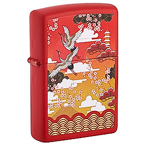 Zippo Kimono Design Red Matte Pocket Lighter