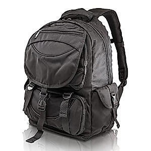 GEARONIC Travel Backpack Fits 15.6 inch Laptops, Rucksack Knapsack Weight Support for Men and Women, Water-Resistant, Anti-Theft, Durable, Backpack for College, Business Travel-Black