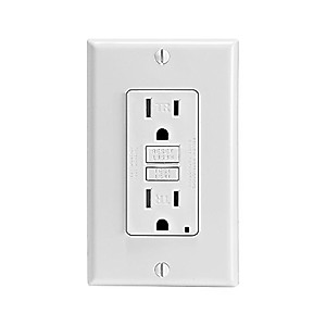Leviton GFTR1-3W SmarTest Self-Test SmartlockPro Slim GFCI Tamper-Resistant Receptacle with LED Indicator (3 Pack), White