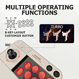 Arcade Stick X3 Super Console, Retro Game Console,50000+Games, All-Around 3D Joysticks, Support Custom Buttons,EmuELEC 4.5/Android 9.0 /CoreE 256G TF Card, Grey