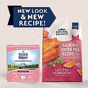 Natural Balance Limited Ingredient Adult Grain-Free Dry Cat Food, Salmon & Green Pea Recipe, 10 Pound (Pack of 1)