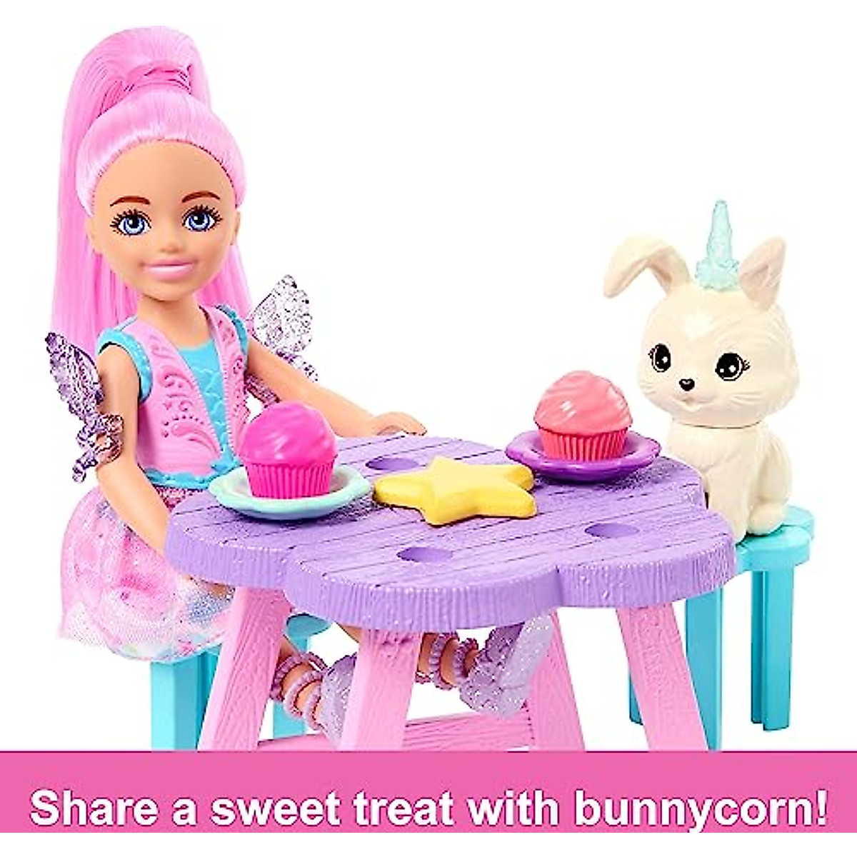 Barbie A Touch of Magic Chelsea Small Doll & Pegasus Playset, Winged Horse Toys with Stable, Pet Bunny & Accessories