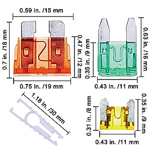 Winlyn 272pcs - Car Blade Fuses Assortment Kit, Automotive Fuses - Standard & Mini & Low Profile Mini (2A/ 5A/ 10A/ 15A/ 20A/ 25A/ 30A/ 35A), Car Boat Truck SUV Automotive Replacement Fuses
