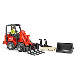 Bruder Schaeffer Compact Loader 2034 Farm & Construction Vehicle for Realistic Pretend Play, Sandbox or Outdoor Fun