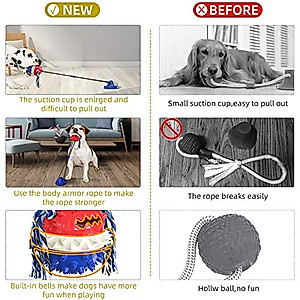 Siherry Dog Chew Toys for Aggressive Chewers, Suction Cup Dog Chewing Toy, Chewing and Cleaning Teeth, Dog Training Treats Teething Rope Toys for Boredom, Dog Toys for Aggressive Chewers Large Breed