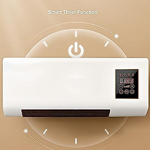 Wall Air Conditioner, 2 In 1 Mini Air Conditioning Hot Fan, Quiet Remote Control Evaporator Unit for Bathroom Bedroom, Digital Display, Adjustable Temperature and Wind Speed