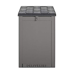 CoscoProducts COSCO 88333BGY1E BoxGuard Large Lockable Package Delivery and Storage Box, 6.3 cubic feet, Black/Grey