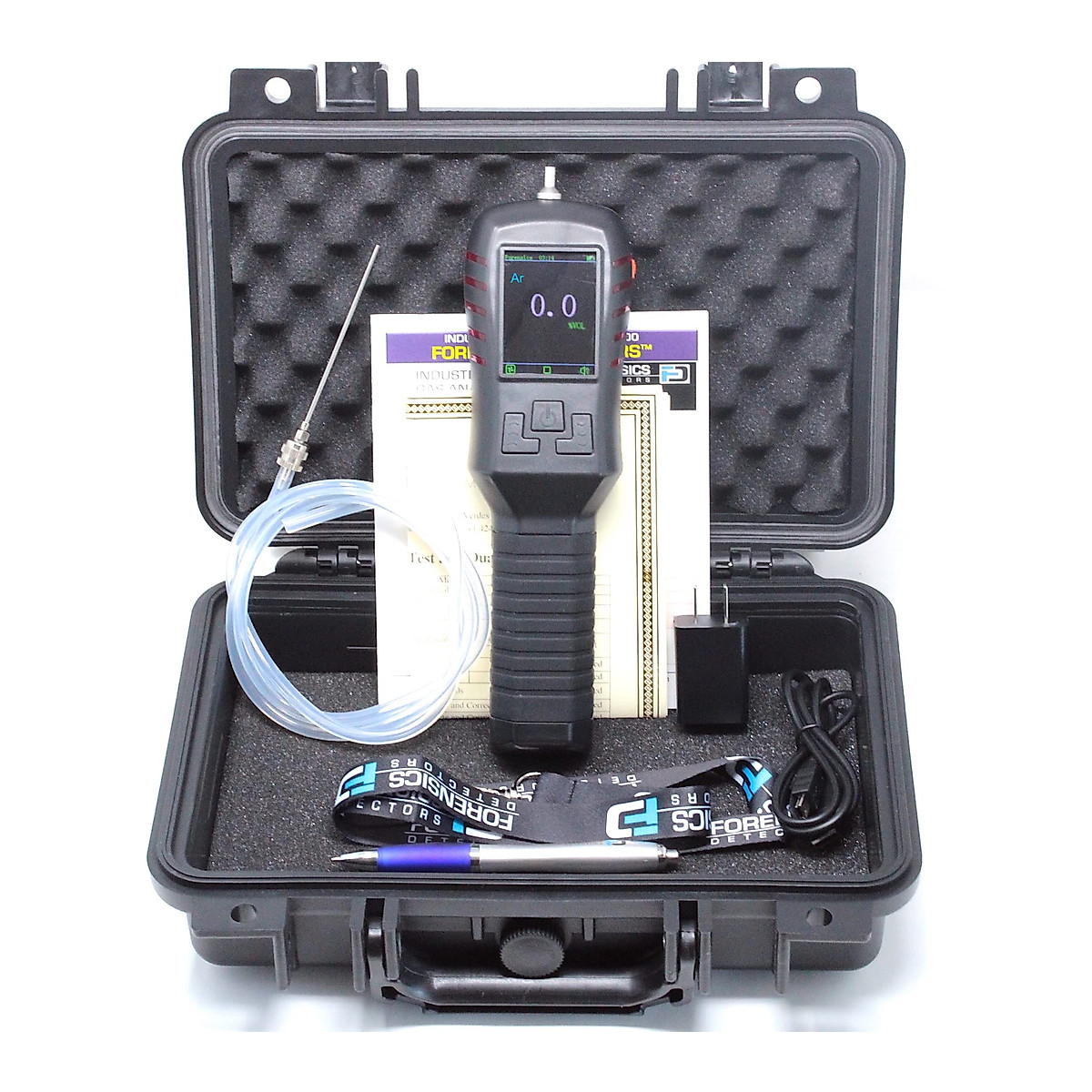 Argon Gas Analyzer | USA NIST Calibration | Built-in Pump & Probe | 0-100% with 0.1ppm Resolution | Leak Tester & Purity |