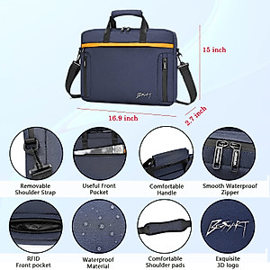 BE SMART Business Laptop Carrying Case bag, Briefcase Messenger Bag fits 15.6 inch Computer, Crossbody Shoulder Bag with RFID Pocket for Work or travel, Man & Woman