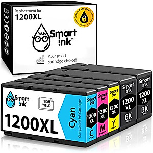 Smart Ink Compatible Ink Cartridge Replacement for Canon 1200 XL PGI 1200XL to use with MB2720 MB2020 MB2320 MB2120 Printers (2BK & C/M/Y 5 Pack Combo)