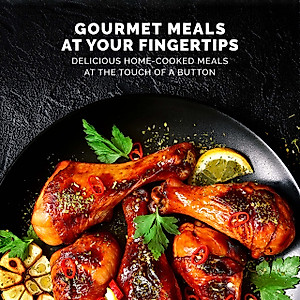 Kalorik MAXX® Touch 16 Quart Air Fryer Oven, 9-in-1 Air Fryer Toaster Oven Combo, 21 presets, 500°F, 5 Accessories, Recipe Book, 1600W, Black Stainless Steel, AFO 47804 BK