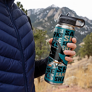 Rico Industries NHL Hockey San Jose Sharks 22oz Stainless Steel Tumbler with Lid - Great For Coffee, Tea, Water or Cocktails