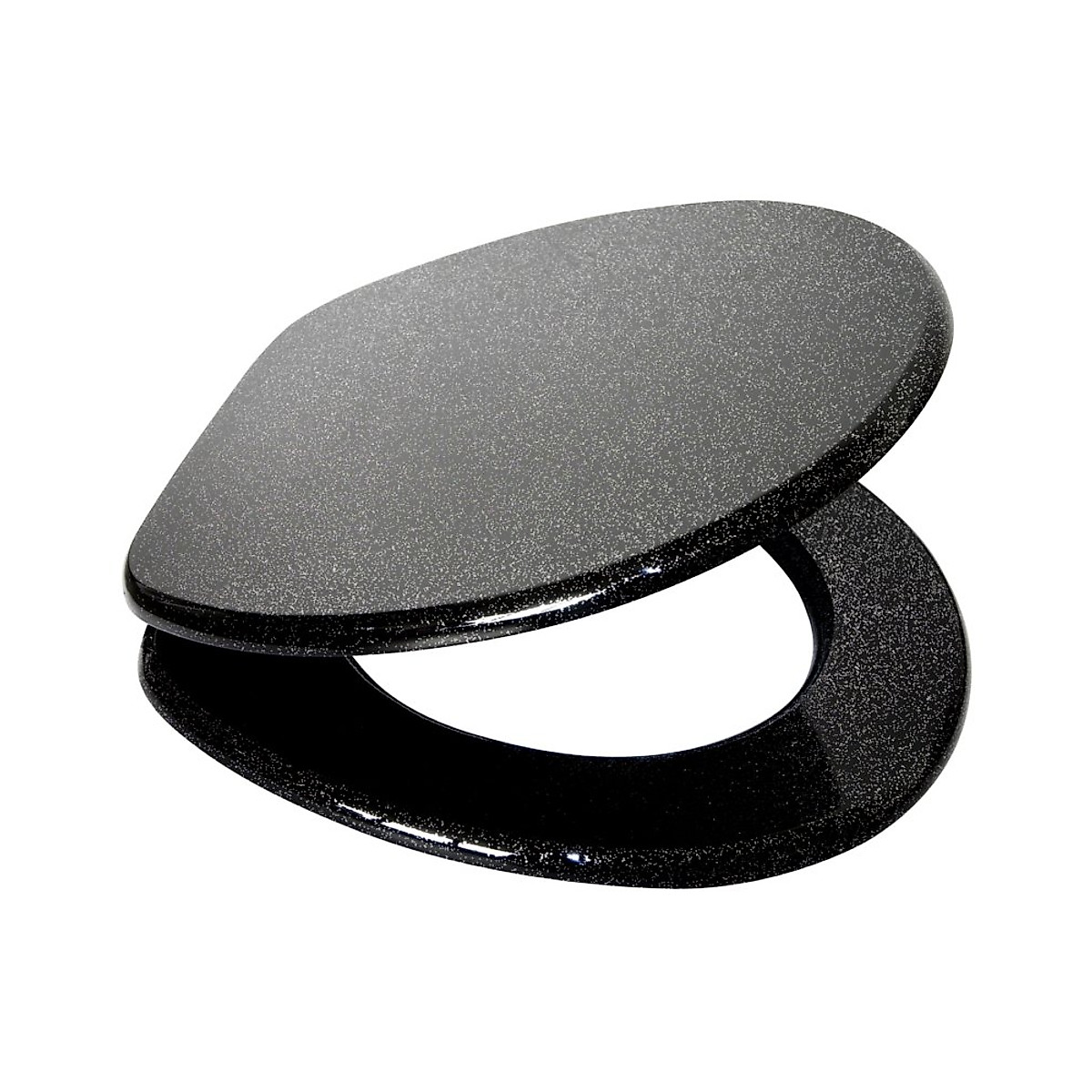 Sanilo ROUND, Silent Slow Close, Molded Wood, Adjustable Toilet Seat, Shower Cat