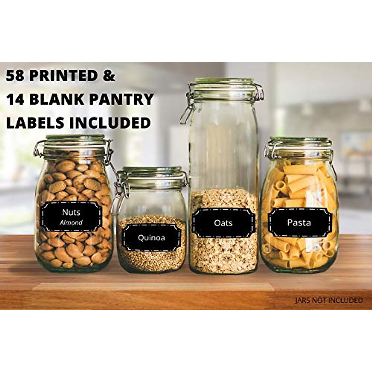 396 Printed Spice Jars Labels and Pantry Stickers: Chalkboard Round Spices Label 1.5" & Pantry Sticker 3” X 1.5” With Write-On Labels – Include a Numbered Reference Sheet – Waterproof & Tear-Resistant