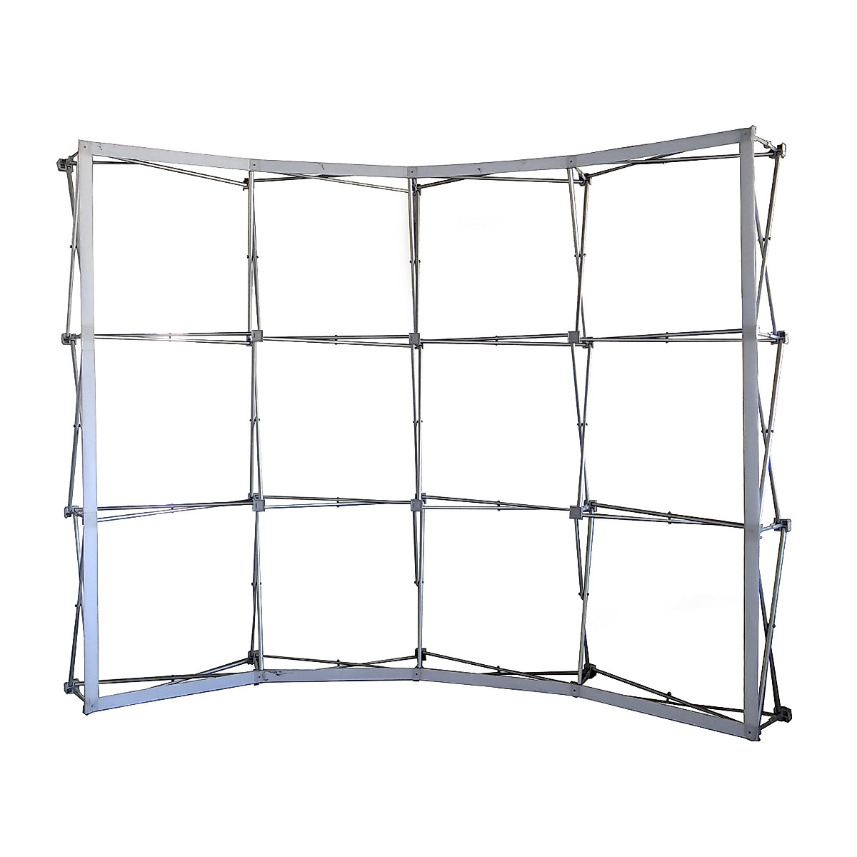 BannerBuzz, Fabric Pop Up Curved Display, Graphic with Hardware, 230 GSM, Polyester Fabric, 17 mm Pole Diameter, 1.4 mm Thick Pole, 1440 DPI Dye Sublimation Printing (10' x 8')