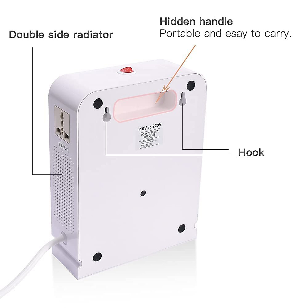 Step Up Transformer 110V/120V to 220v Watt Voltage Converter, Heavy-Duty Boost is Suitable for Eurasian Household appliances Power Conversion 2000W Used in The United States