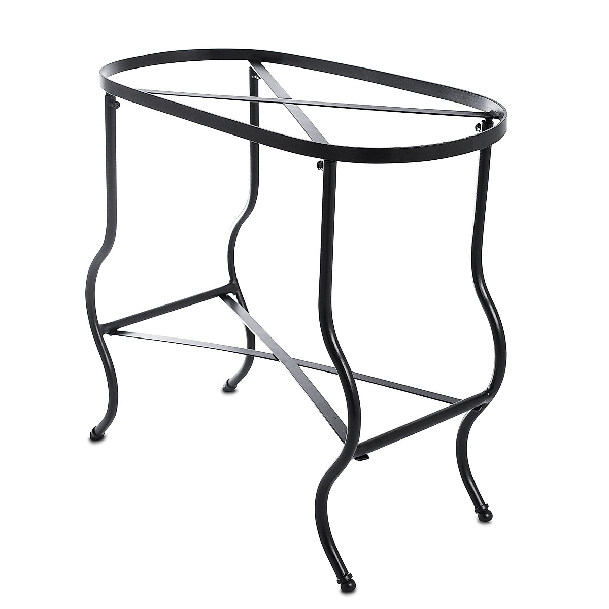 BirdRock Home Stainless Steel Beverage Tub with Stand - Oval - Bottom Tray - Party Drink Holder - Wooden Handles - Outdoor or Indoor Use - Free Standing