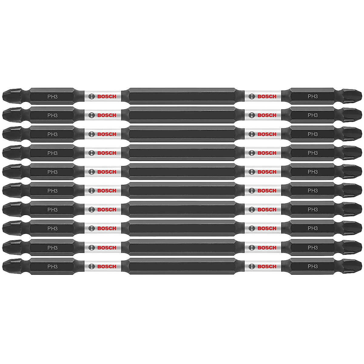 BOSCH ITDEPH36B 10-Pack 6 In. Phillips #3 Impact Tough Double-Ended Screwdriving Bits