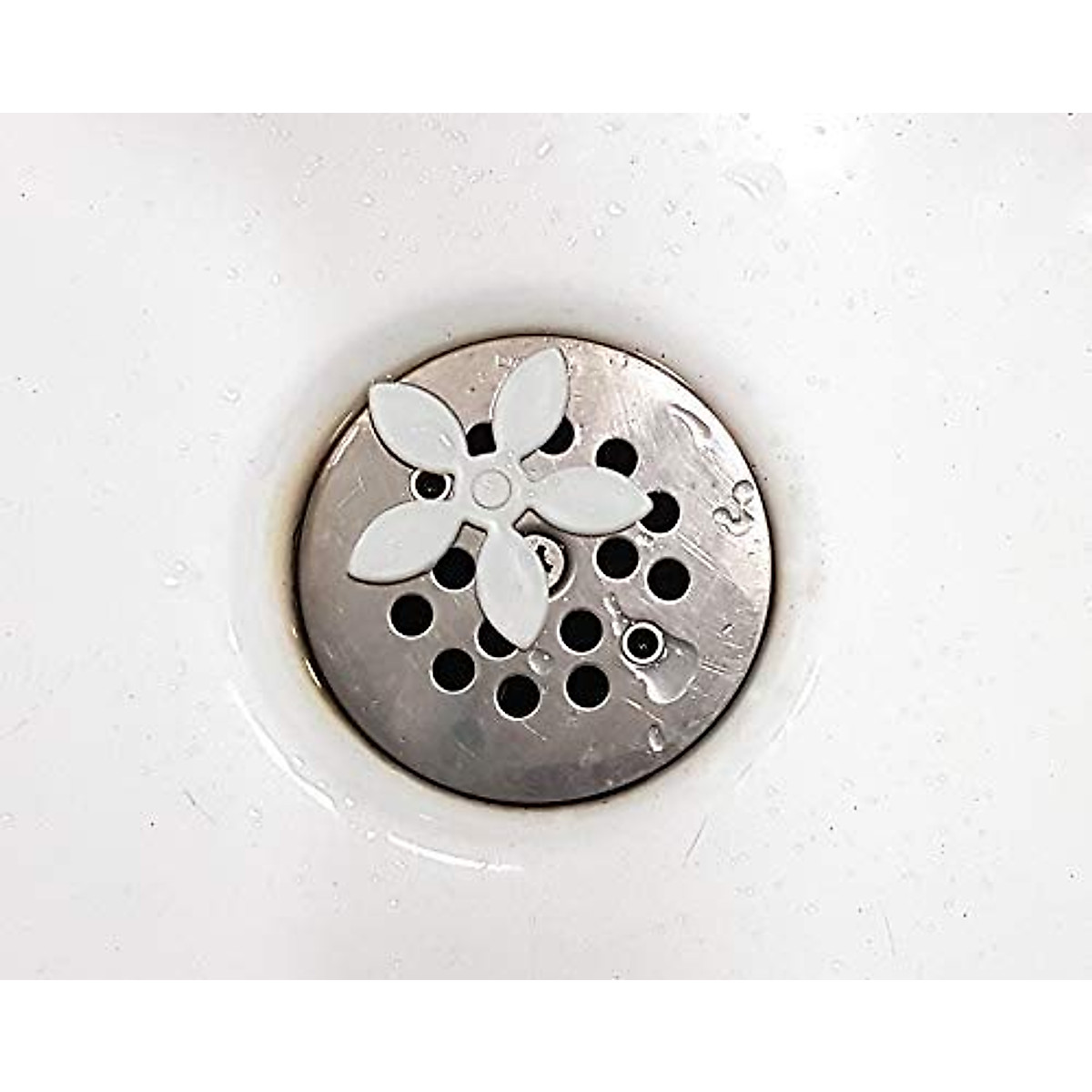 MauSong Hair Wig Drain Catcher Shower, Bathtub, Kitchen Sink, Flower Shape Stainless Steel Filter Chain Hook Strainer Disposable Anti-Blocking, Remover Snare Anchor Cover Protectors