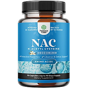 NAC Supplement N-Acetyl Cysteine with Vanilla - Detox Cleanse Liver Supplement with Amino Acids for Liver Detox and Kidney Cleanse - High Absorption NAC 600mg Amino Acids for Support