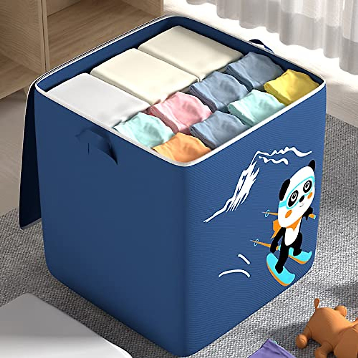 Large Capacity Clothes Quilts Storage Bag, Good Look & Durable Wardrobe Sorting Storage Box Portable Storage Bag Zipper Cup Storage Bag (100L One Piece)