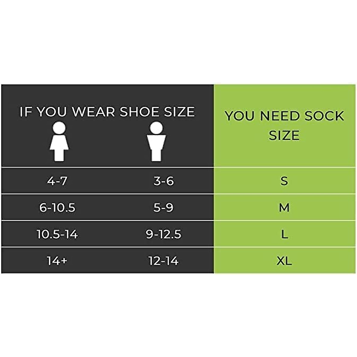 Ecosox Bamboo Viscose 1/2 Cushion Light Hiking Crew Socks for Men & Women | Keep Your Feet Dry & Blister Free (Large - Black with Lime)