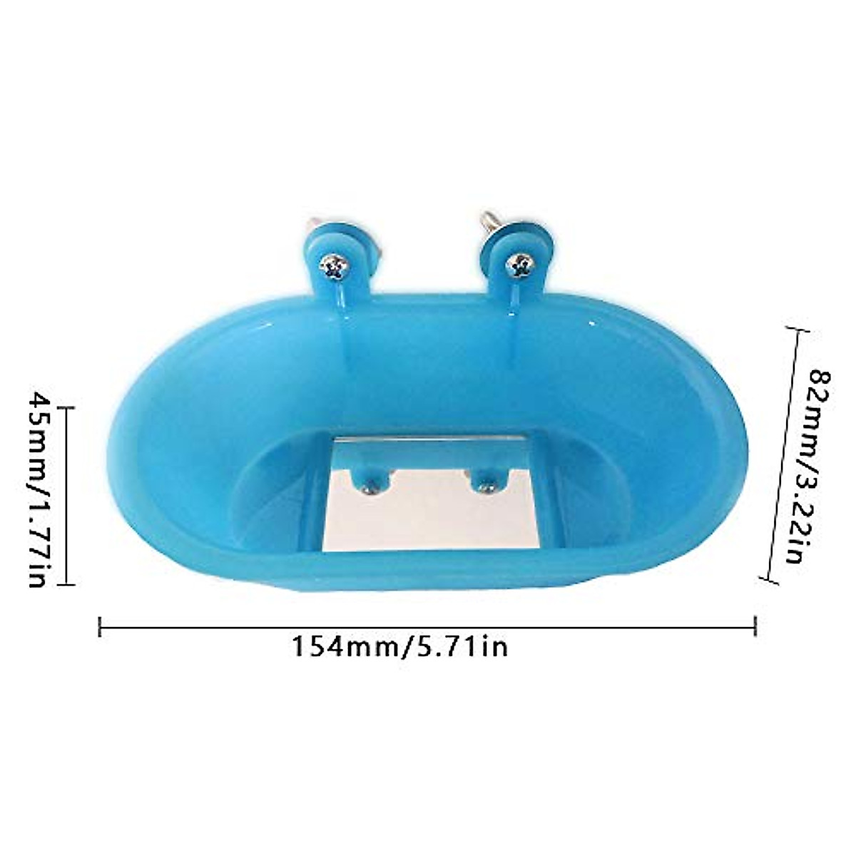 SHINYLYL Bird Bath with Mirror Toy Parrot Bathtub Bath Box Pet Parrot Budgie Parakeet Cockatiel Cage Water Shower Food Feeder Bird Cage Toy Accessory