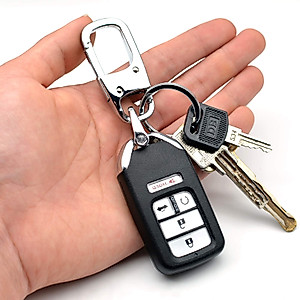MECHCOS Metal Keychain Car Fob Key Chain Holder Clip with Detachable Valet Key Ring & Anti-Lost D-Ring for Men and Women