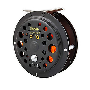 Martin Caddis Creek Fly Fishing Reel, Size 6/5 Single Action Fly Reel with Rim-Control, Changeable Right- or Left-Hand Retrieve, Lightweight Aluminum Spool, Brown, 63