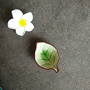 Colias Wing Colorful Leaf Shape Design Multipurpose Porcelain Side Dish Bowl Seasoning Dishes Soy Dipping Sauce Dishes(Set of 6)-Small