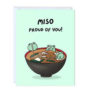 ALY LOU Funny Graduation Card, Congratulations Congrats Card for Him/Her, Funny Grad Card for New Job Promotion, New Home, Wedding Celebration (Miso Proud)