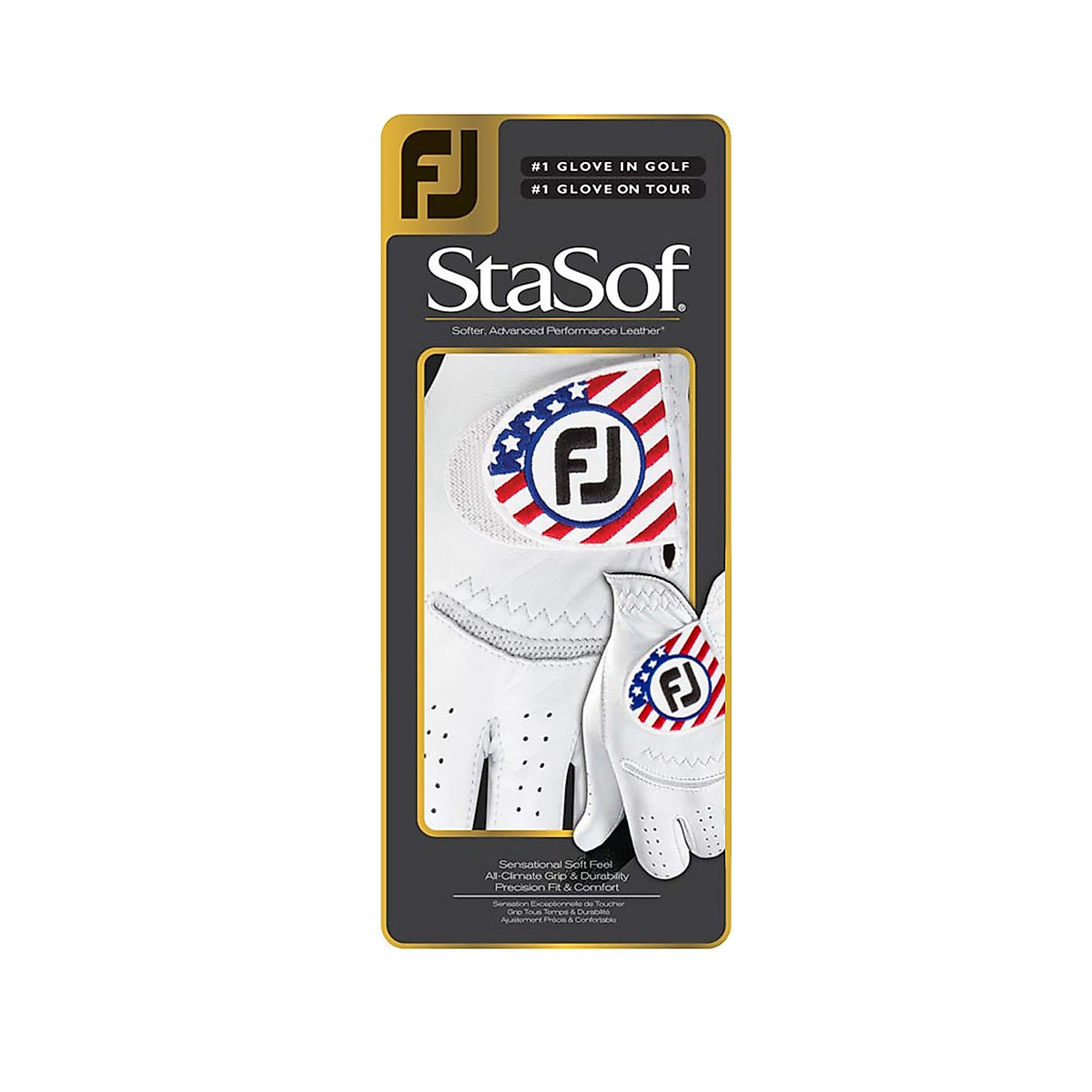 FootJoy StaSof Flag Gloves, Pearl, Medium/Large