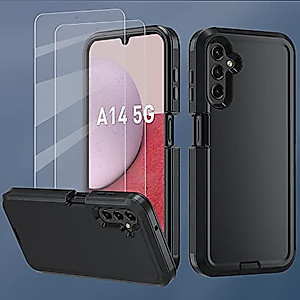 Samsung Galaxy A14 5G case,A14 5G Heavy Duty case,[Military Grade Protective ][Shockproof] [Dropproof] [Dust-Proof], ONLY Fit Galaxy A14 5G Phone (Black)