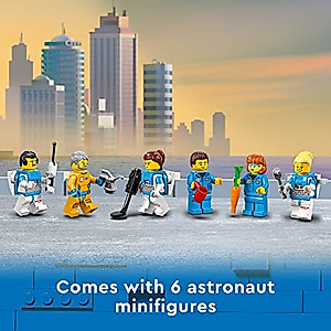 LEGO City Lunar Research Base Outer Space Toy for Kids who Love Space 60350, NASA Inspired Lunar Lander, Rover and Moon Buggy with 6 Astronaut Minifigures, Ages 7 Plus