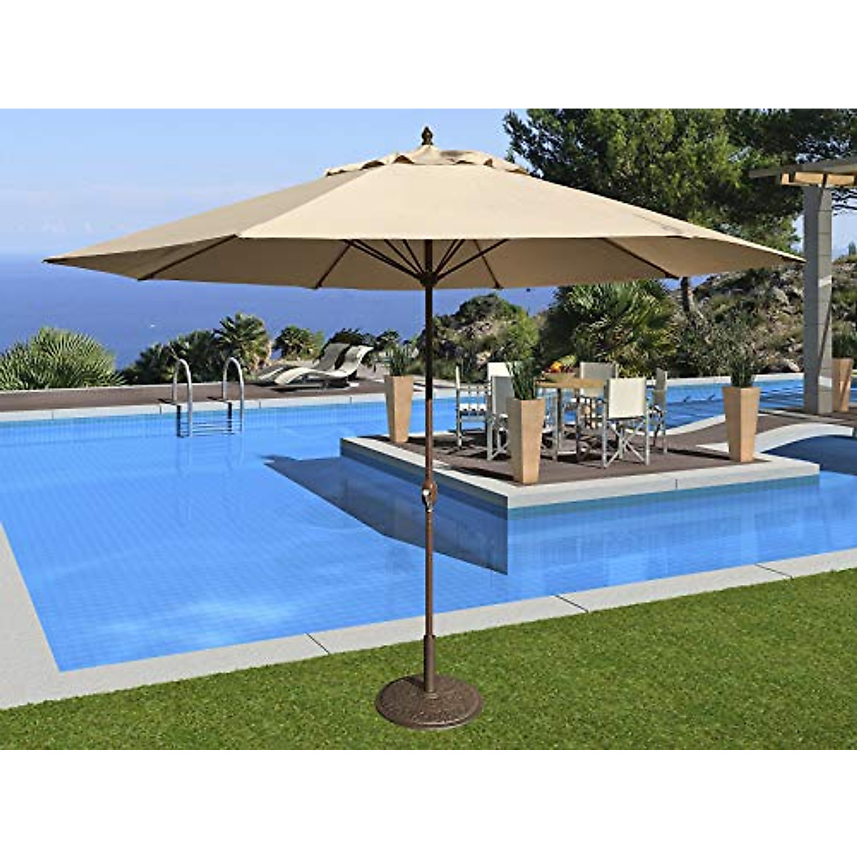 Tropishade 11' Umbrella with Premium Beige Olefin Cover (Base not included)