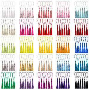 150 Pieces 13CM Bookmark Tassels Silky Craft Tassels for Jewelry Making, Bookmarks,Graduation DIY Projects, 25 Colors