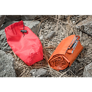 SE Heavy Duty Emergency Aluminized PE Sleeping Bag, 84" x 36", Orange - Ideal for Camping, Hiking, and Survival Kits - EB122OR