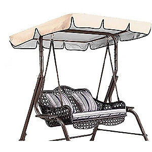 KFJZGZZ Replacement Canopy for Swing Seat, Swing Canopy Cover 3 Seater, Patio Hammock Cover, Outdoor UV Proof Waterproof Swing Seat Cover - Cover Only