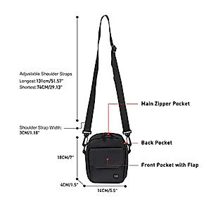 PAUBACK Man Purse Mini Crossbody Bag for Mens, Travel Passport Wallet Bag for Men for Cell Phone, Small Neck Pouch Side Shoulder Bag Messenger Bag for Men, Man Crossbody Handbag Purse Satchel Bags