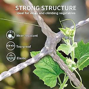 RC SLL Garden Trellis Netting 5×15FT 2-Pack,Heavy-Duty Polyester Trellis Net for Climbing Plants Outdoor,Plant Supporting Net for Vine Plants,Hydroponics Garden Climbing Net,Bonus One Twist Tie
