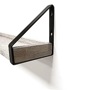 InPlace Shelving, 9602101E, Wall Mounted Real Wood Rustic Bracket Ledge, 60 Inch x 5 Inch x 6.1 Inch, Distressed White