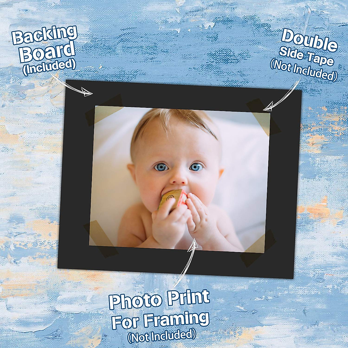 50 16x20 UNCUT mat matboard Black Color