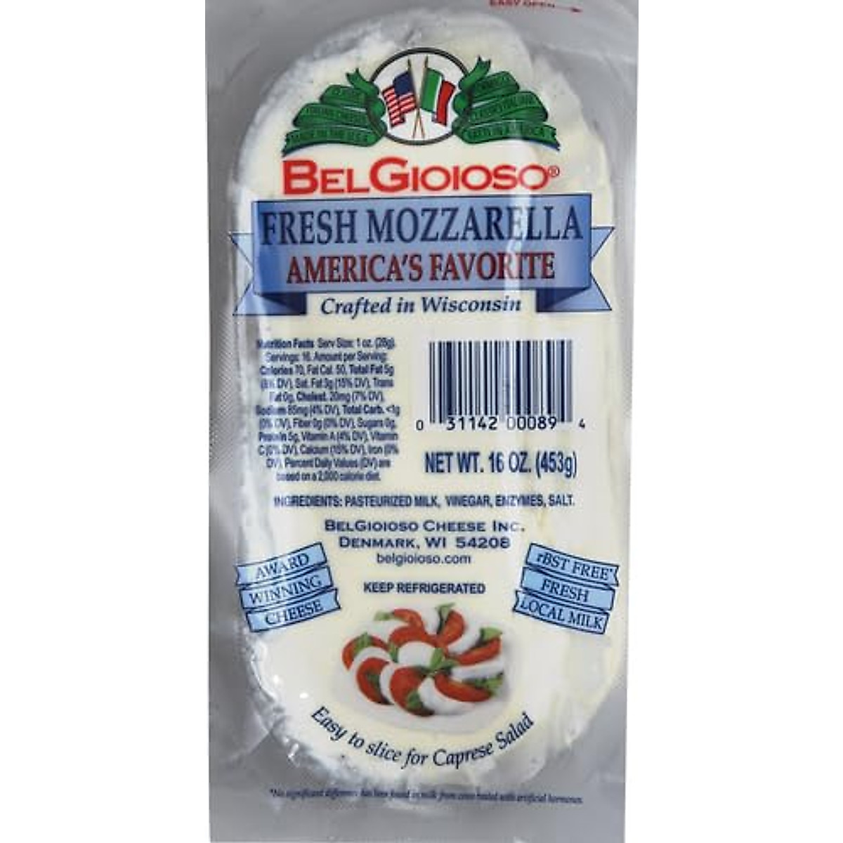 Belgioioso Fresh Mozzarella Unsliced Log, 16 oz