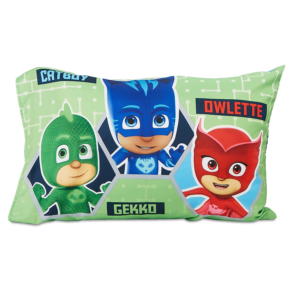 PJ Masks Time to Save The Day 4 Piece Toddler Bedding Set – Includes Comforter, Sheet Set – Fitted and Top + Reversible Pillow for Boys Bed, Blue