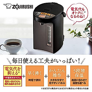 ZOJIRUSHI Microcomputer Boiling VE Electrical Thermos"優湯生 (Yuutousei)" (3.0L) CV-GA30-TA【Japan Domestic genuine products】