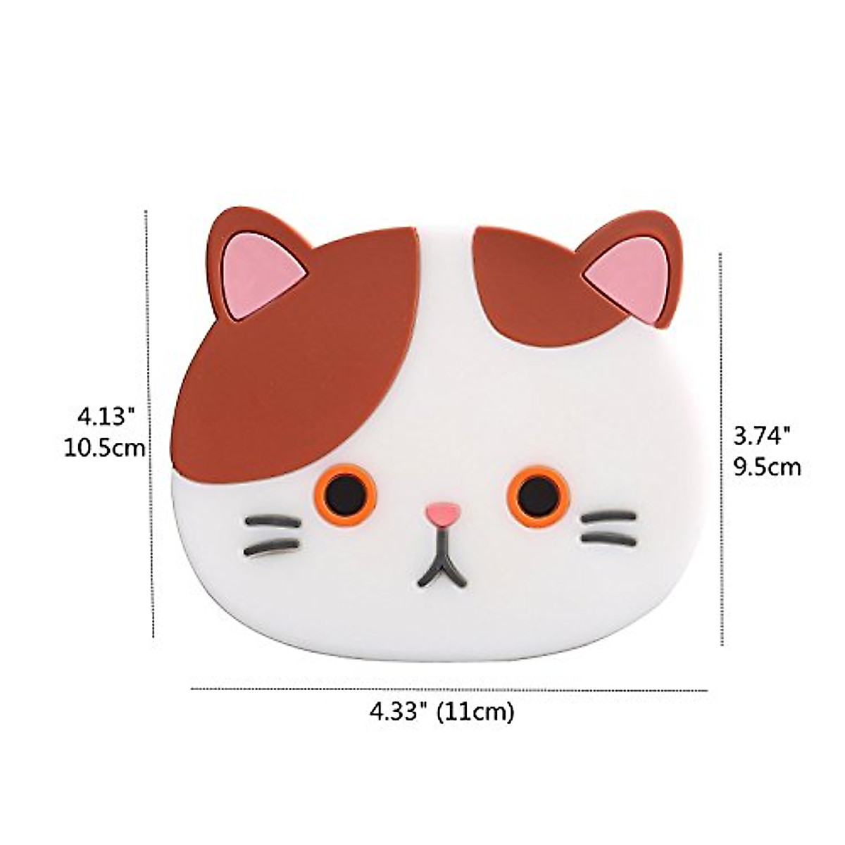Flowersea998 Set of 6 Cute Cat Cup Coasters Mats Silicone Rubber Faces Insulated Flexible Durable Non Slip Hot Pads for Beverage Drink Beer Wine Glass Tea Home Wedding Registry Gift Idea